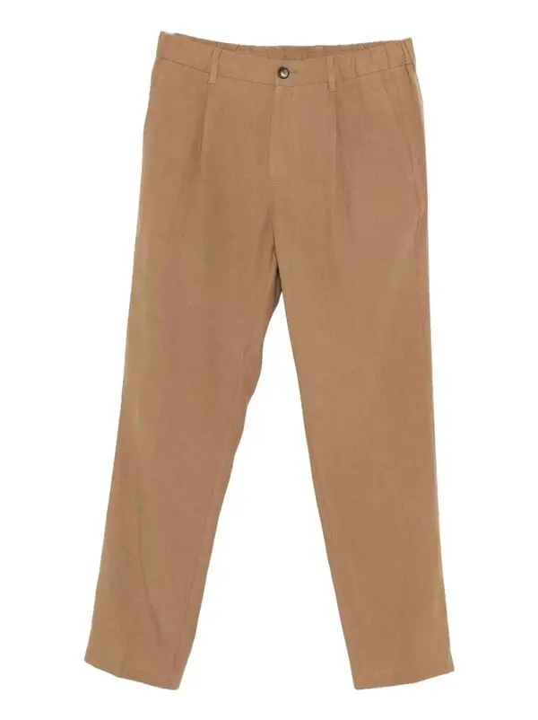 Herno Pleated Straight Trousers - Brown