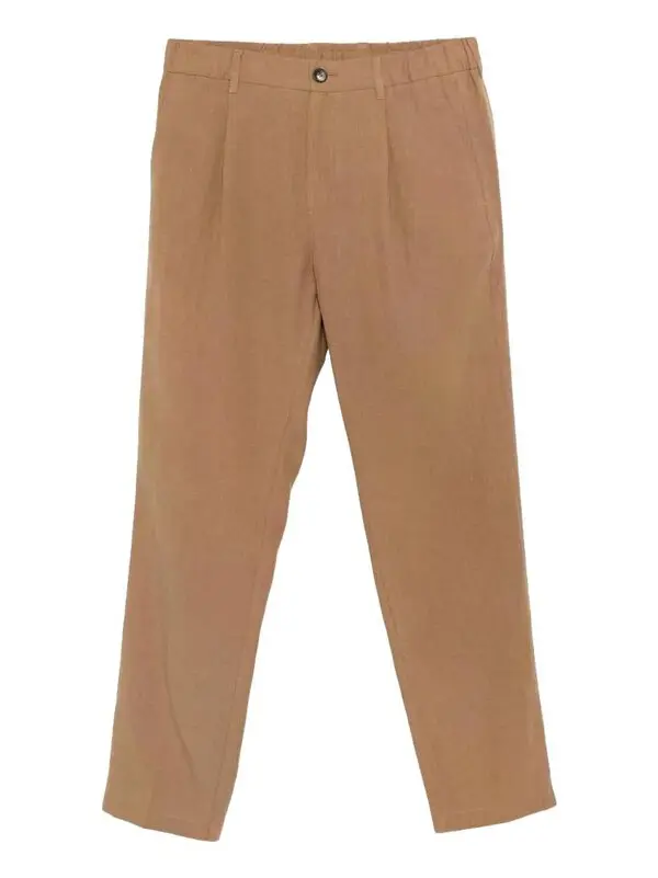 Herno Pleated Straight Trousers - Brown