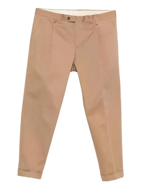 CENERE GB Denver Pleated Cuffed Trousers - Neutrals