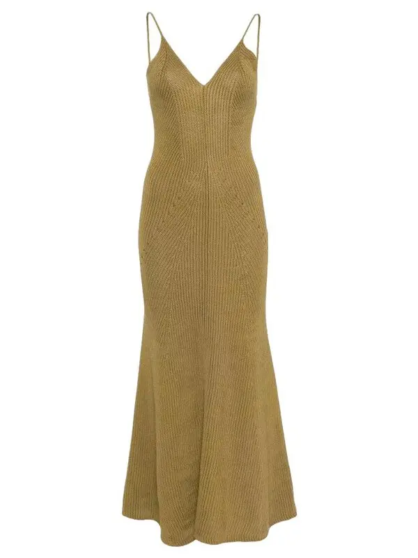 Erika Cavallini Embellished V-neck Dress - Green