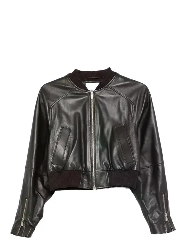 Erika Cavallini Zip-up Cropped Jacket - Brown