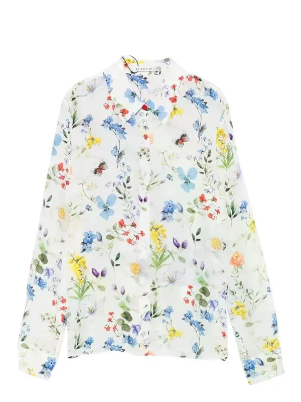 Alice + Olivia Willa Floral Blouse - White