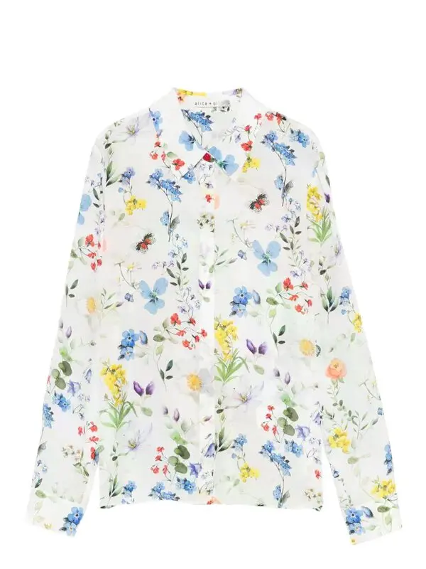 Alice + Olivia Willa Floral Blouse - White