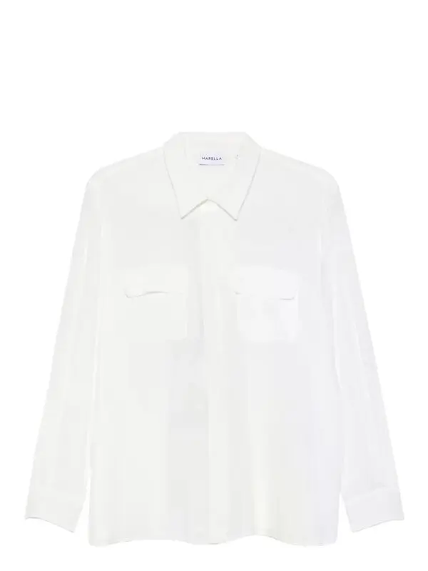 Marella Collared Pocket Shirt - White