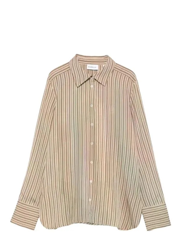 Marella Striped Button-front Shirt - Neutrals