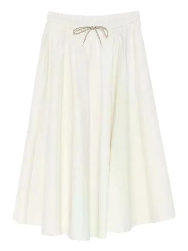 CORDERA Drawstring Waist Skirt - White