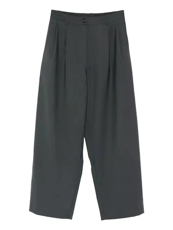CORDERA Pleated Wide Leg Trousers - Grey