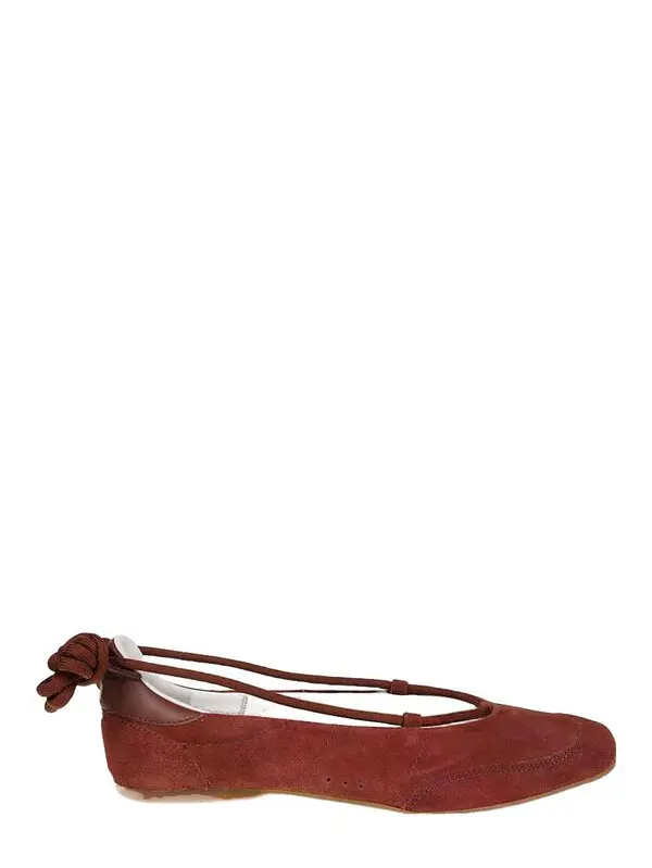 Patrizia Pepe Dancing Skin Lace-up Ballet Flats - Brown