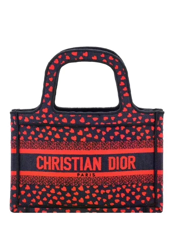 Dior I Love Paris Heart Embroidered Canvas Mini Tote Bag - Multicolour