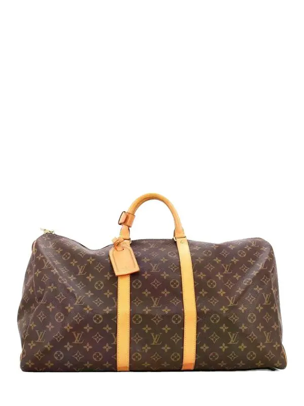 LOUIS VUITTON Keepall Monogram Canvas 55 Travel Bag - Brown