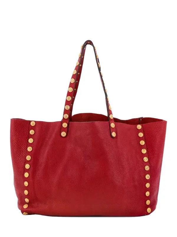 Valentino Garavani Gryphon Stud Leather Large Tote Bag - Red