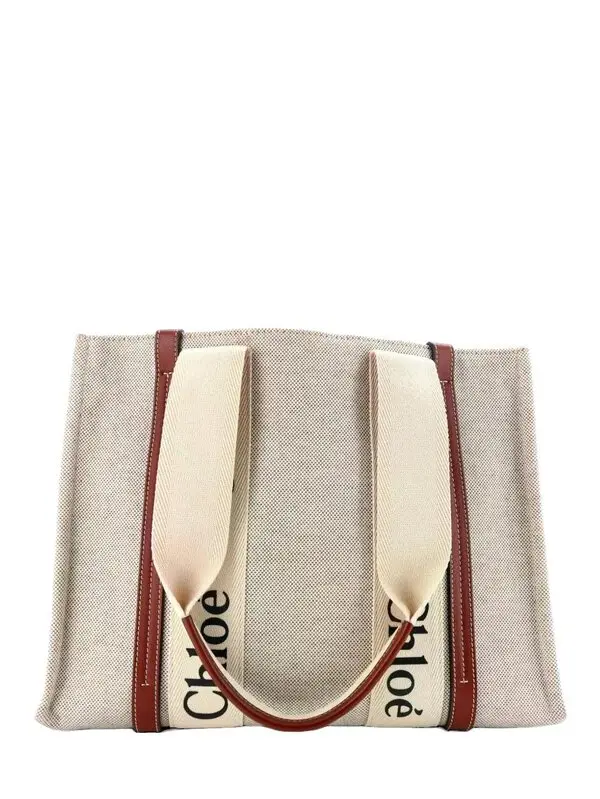 Chloé Woody Canvas Medium Tote Bag - Neutrals