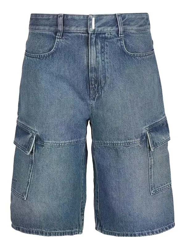 Givenchy Cargo-pocket Denim Shorts - Blue