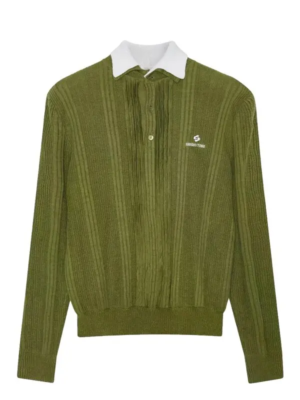 SHUSHU/TONG Logo-embroidered Polo Top - Green