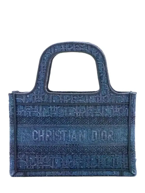 Dior Oblique Denim Mini Tote Bag - Blue
