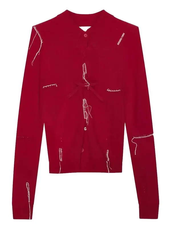 SHUSHU/TONG Crew-neck Cardigan - Red