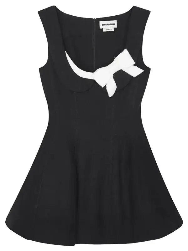SHUSHU/TONG Bow-embellished Midi Dress - Black