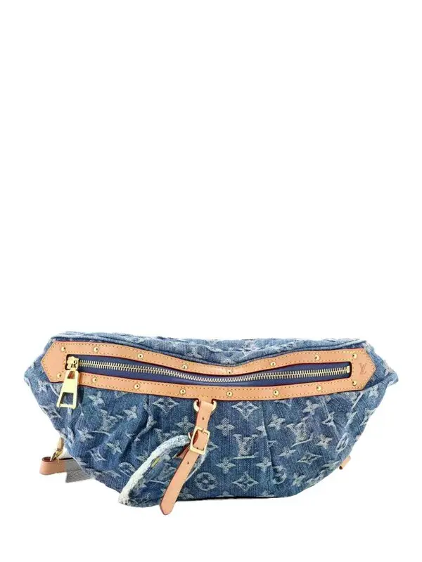LOUIS VUITTON High Rise Bum Bag Monogram Denim Belt Bag - Blue