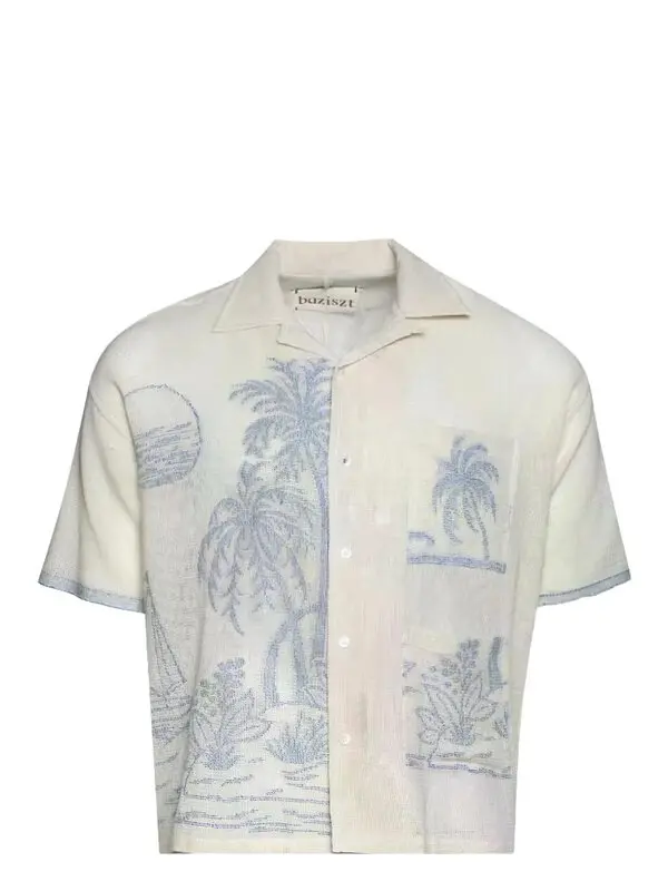 BAZISZT Chand Patterned Pocket Shirt - Neutrals