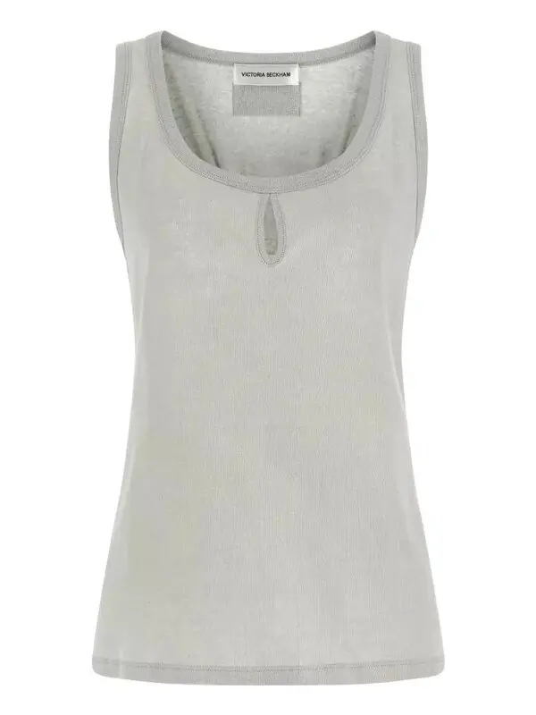 Victoria Beckham Scoop-neck Cut-out Tank Top - Grey