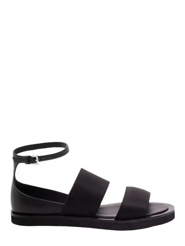 Max Mara Leather Flat Sandals - Black