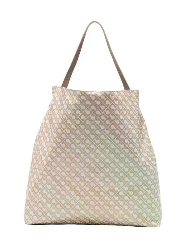 GHERARDINI Patterned Top Handle Tote - Neutrals