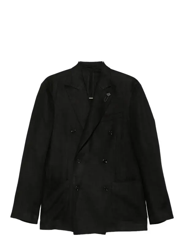 LARDINI Double-breasted Blazer - Black
