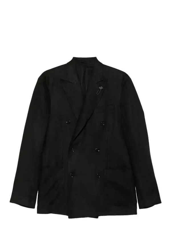 LARDINI Double-breasted Blazer - Black