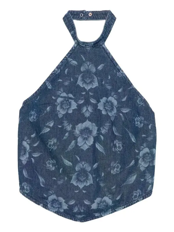 Pinko Urlo Floral Halter Top - Blue