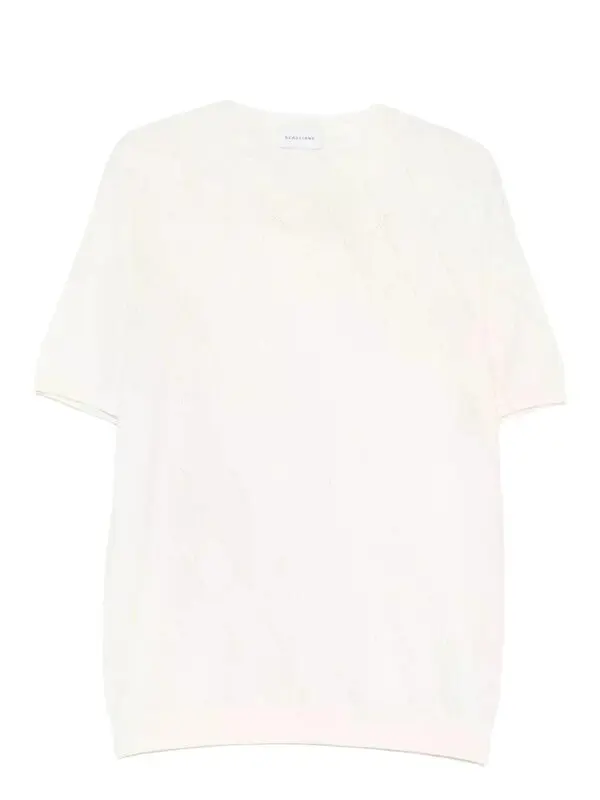SCAGLIONE Argyle Pattern T-shirt - Neutrals