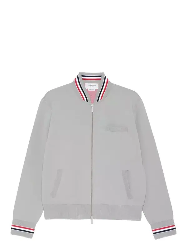 Thom Browne Striped Trim Bomber Jacket - Grey