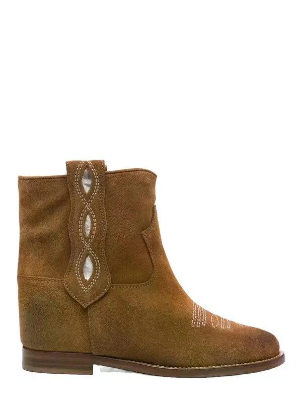 VIA ROMA 15 Round-toe Stitched Boots - Brown