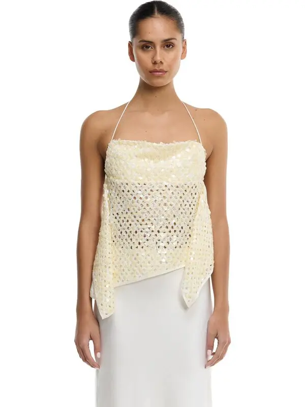Significant Other Sequin Top - Buttermilk