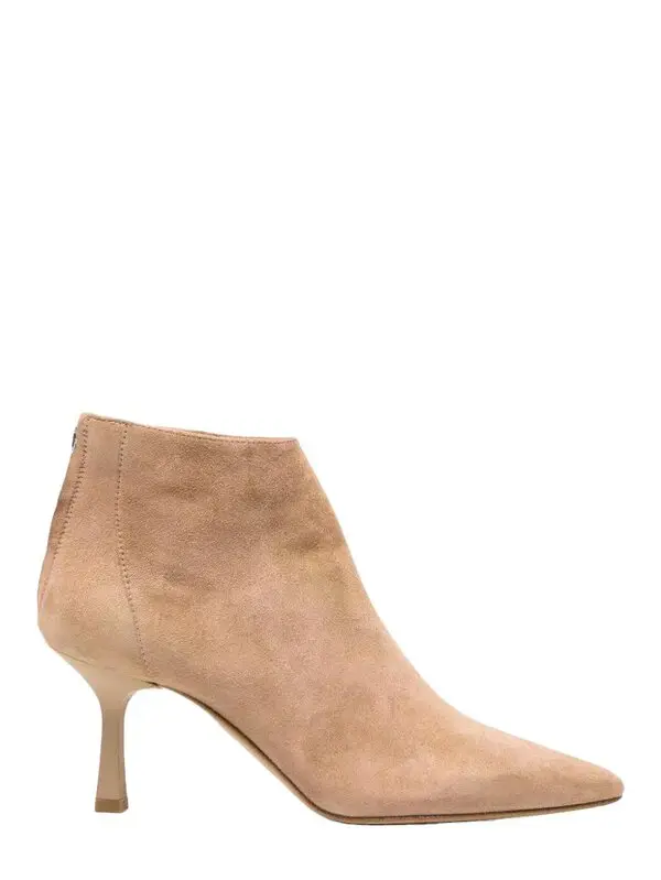 GISEL MOIRE Elise Pointed-toe Ankle Boots - Neutrals