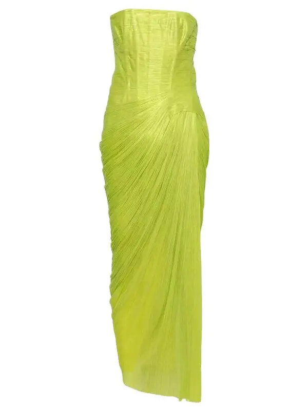 MARIA LUCIA HOHAN Ruby Pleated Strapless Dress - Green