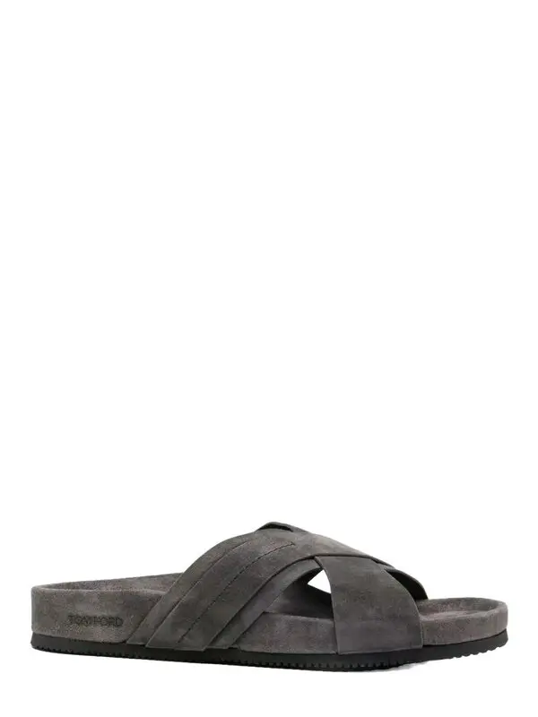 TOM FORD Crisscross Strap Sandals - Grey