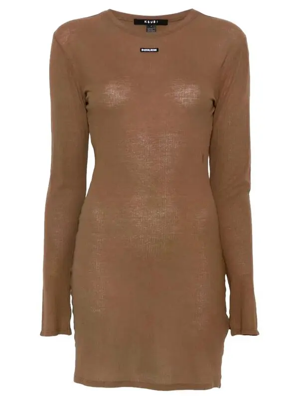 Ksubi Long-sleeve Mini Dress - Brown