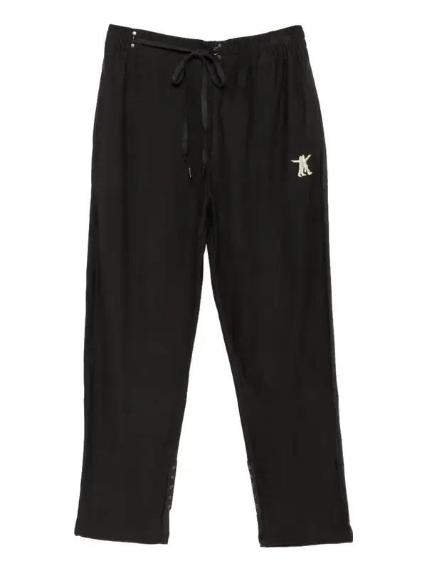 OPEN YY Embroidered-logo Track Pants - Black