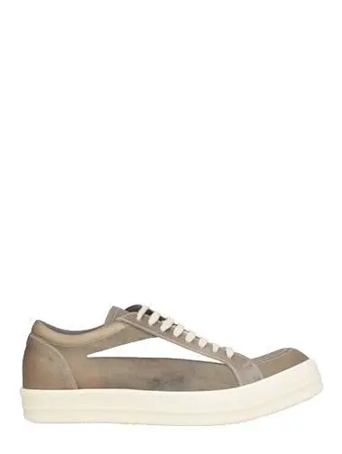 Rick Owens Khaki Leather Sneakers - Beige