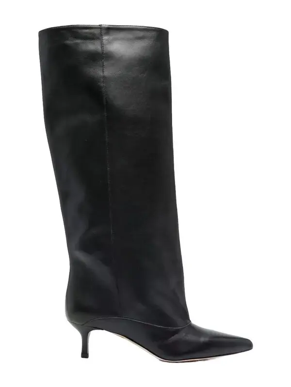 GISEL MOIRE Lory Pointed-toe Knee-high Boots - Black