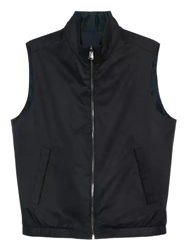 Canali Zip Sleeveless Gilet - Blue