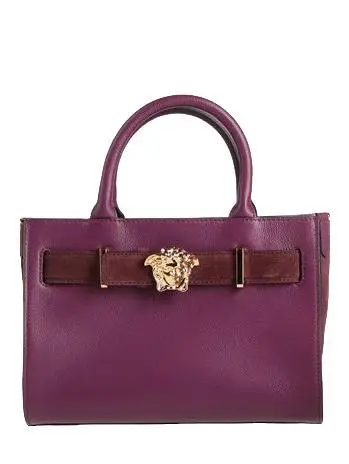 Versace Handbag In Dark Calfskin - Purple