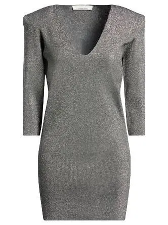 Liviana Conti Mini Knitted Bodycon Dress - Silver