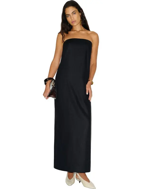 REFORMATION Tansy Linen Maxi Dress - Black