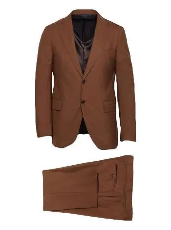 TOMBOLINI Suit Size Wool, Silk - Brown