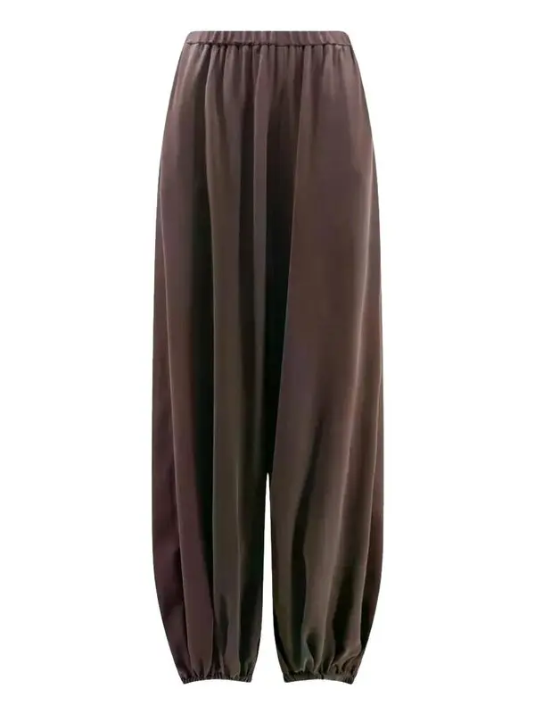 ALYSI Balloon Silk Trousers - Brown