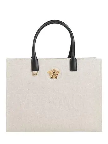 Versace Handbag Cotton, Acrylic, Calfskin - White