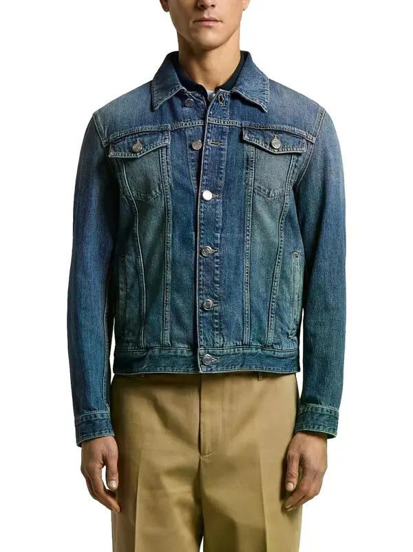 Peserico Buttoned Denim Jacket - Blue