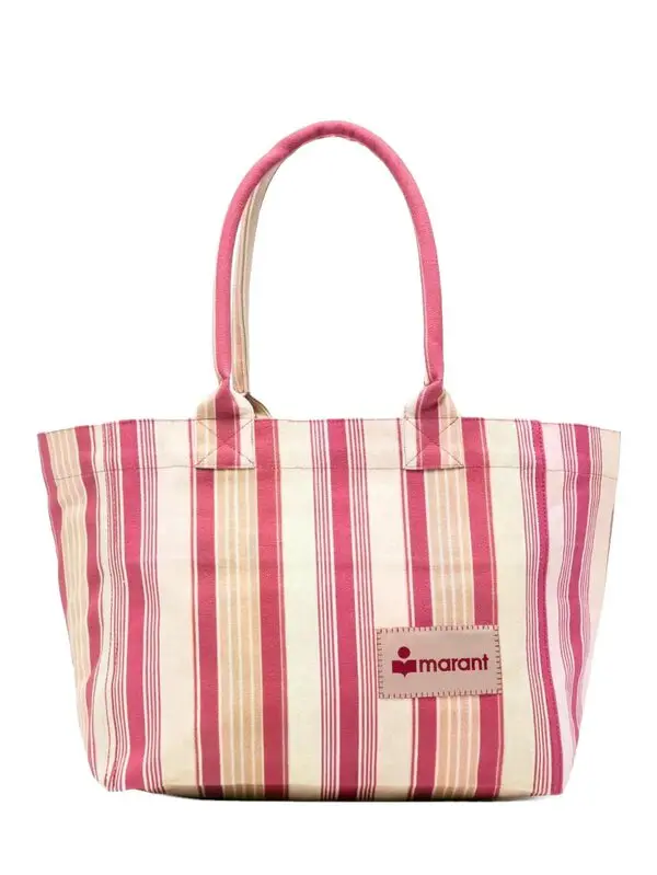 Isabel Marant Striped Cotton Tote Bag - Pink