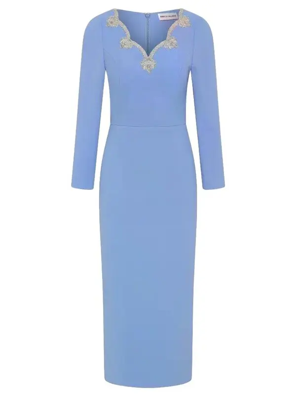 Rebecca Vallance Harlynn V-neck Midi Dress - Blue